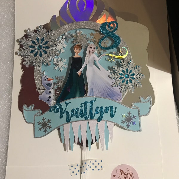 Frozen Cake Topper-frozen 2 Cake Topper-lights Up- Frozen Party Package - Frozen Inspired Cake ...