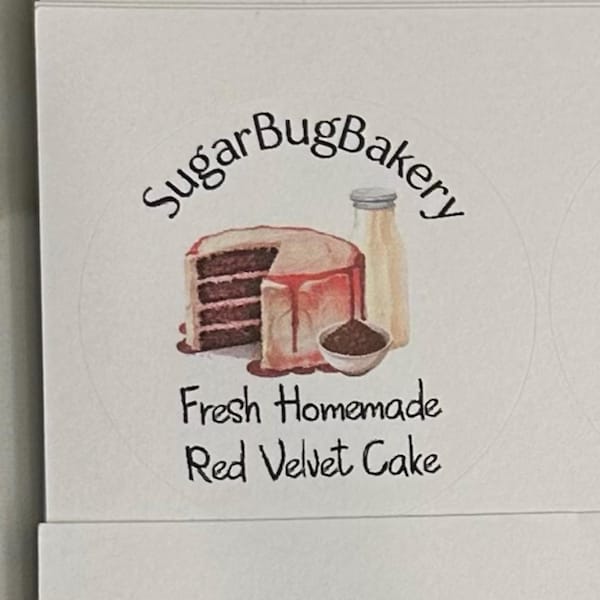 40 Fresh Homemade Red Velvet Cake Labels/ Stickers - Etsy