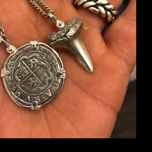 Sterling Silver Hand Bezeled Round "4 Reale" Reproduction Coin Pendant ...