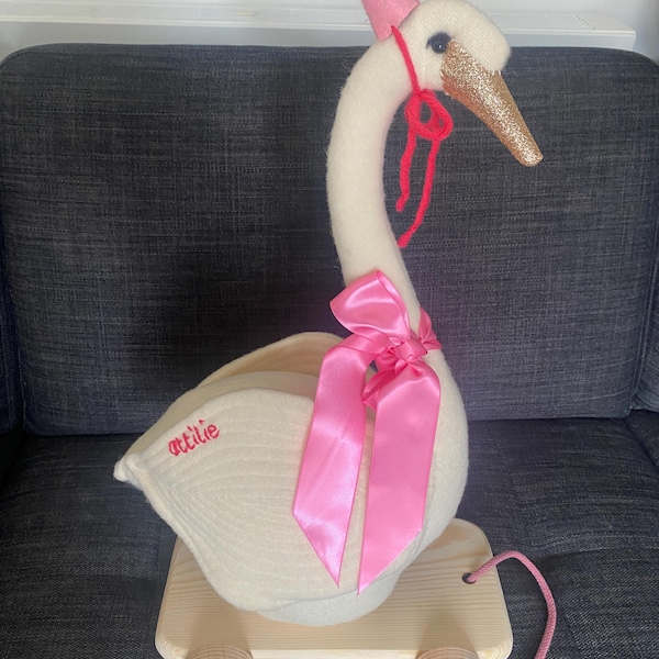 Pull Along Swan on Wheels - Etsy