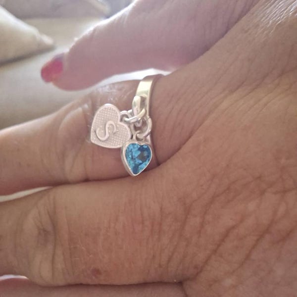 Heart Charm Ring, Birthday Gift, Handmade Gifts, Silver Band Ring ...