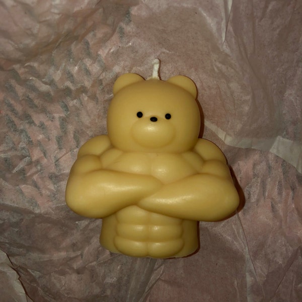 Swol Bear Candle, Buff Bear Candle, Workout Candle, Gift for Gym Rats ...