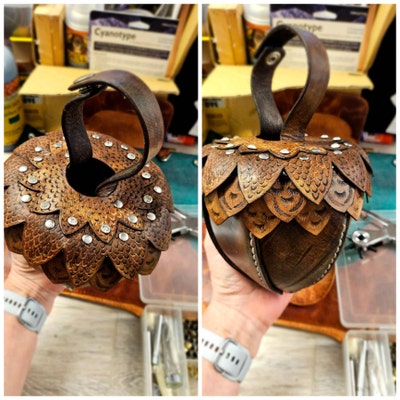 Digital Leather Acorn Bag PATTERN Nature Set - Etsy