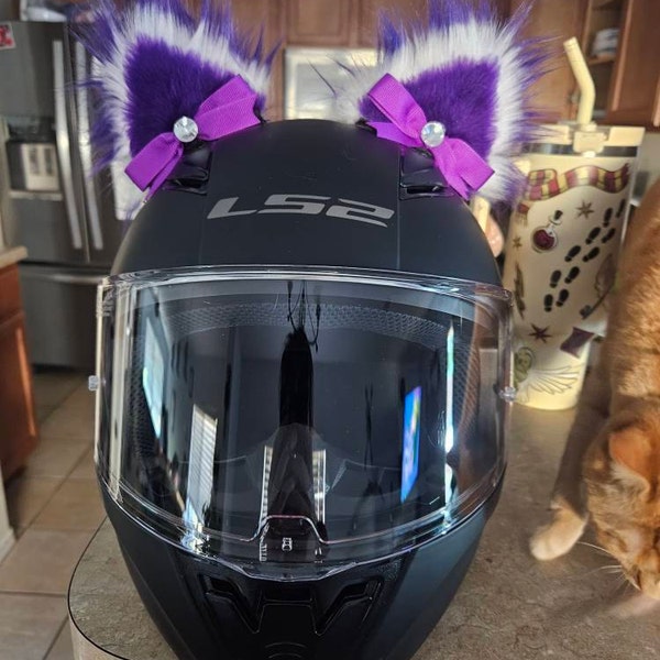 Cat Ears Candy Pink Faux Fur That Sticks on (your Helmet!)ski Bike ...