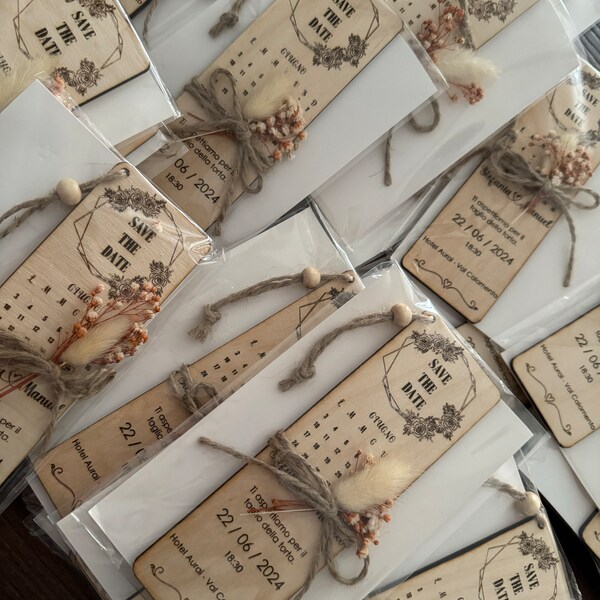 Wedding Invitation, Custom Wedding Favor ,wooden Save the Date Bookmark ...