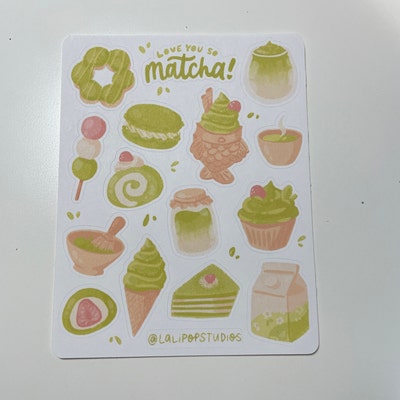 Matcha Sticker Sheet Aesthetic Matcha Stickers, Bullet Journal ...