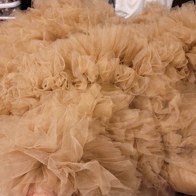 Tan Maternity Robe/open Front Ruffle Tulle Dress Photo Shoot Dress ...