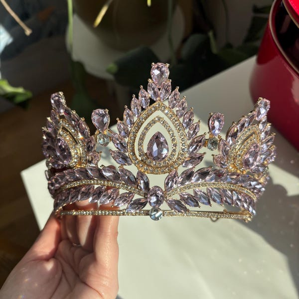 Gold Purple Wedding Tiara Customize Color Headpiece Gift for Her ...