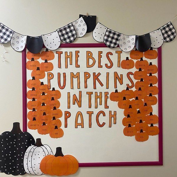 Black and White Pumpkins - Fall - Halloween - Bulletin Board Kit - Etsy ...