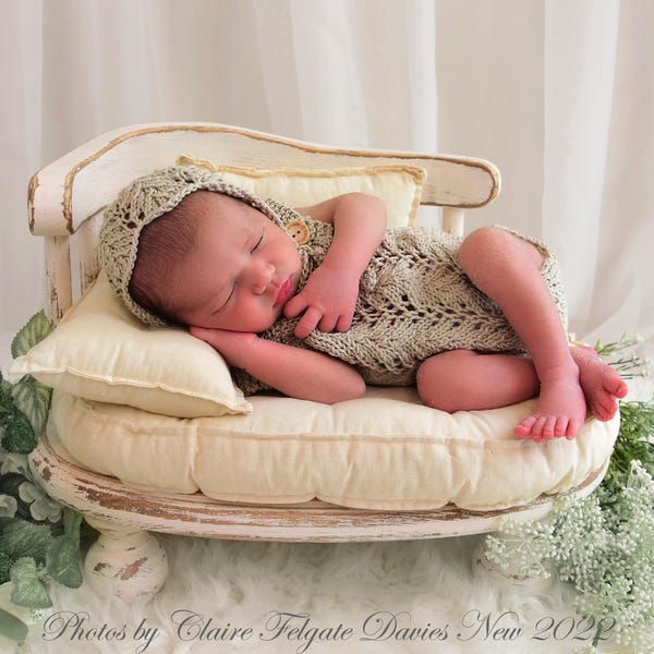 Wooden Chaise Longue With Pillows Photography Prop, Newborn and ...