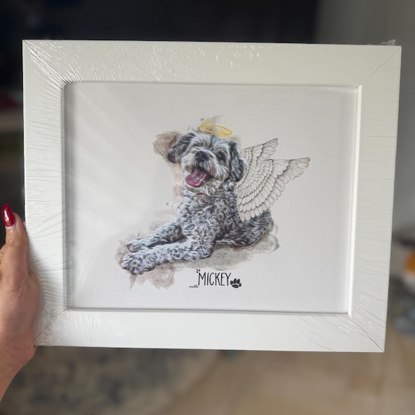 Custom Memorial Pet Drawing, Pet Portrait From Photo, Painting ...