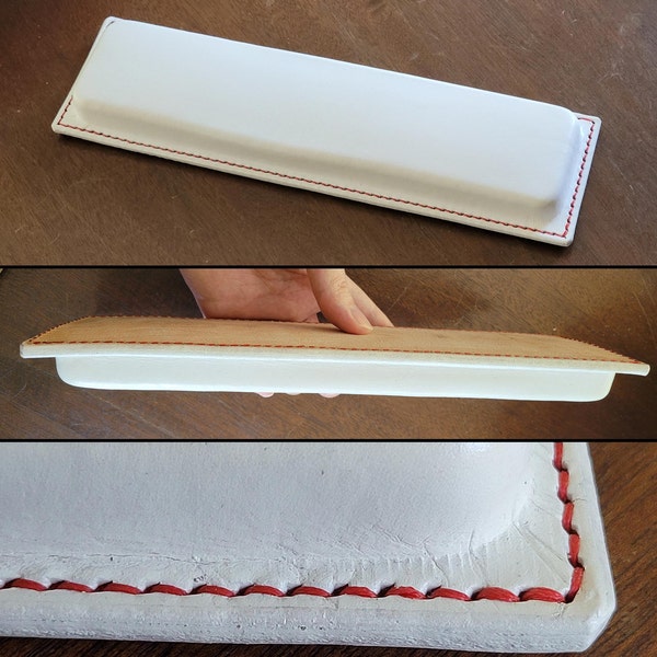 White Leather Keyboard Wrist Rest, Ergonomic Wrist Support, Corporate ...