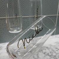Personalised Champagne Flute Decals in Metallic Chrome Foil Vinyl for ...