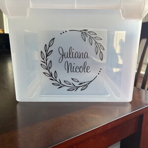 KIDS Vinyl Name Decal, Milestone Tote Decal, File Box Decal, School ...