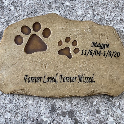100% Personalized Pet Memorial Stones for Dogs or Cats, Pet Garden ...