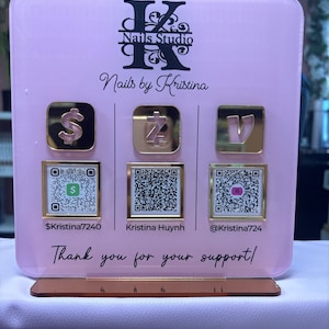 Multi QR Code Sign Payment Sign Social Media QR Code Sign Beauty Sign ...