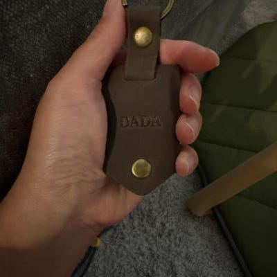 First Time Dad Gift, Leather Keychain Personalized With Photo and Name ...