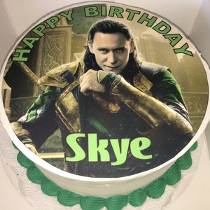 Personalised Loki Party Set Real Decor Icing Cake Toppers With Any Name ...