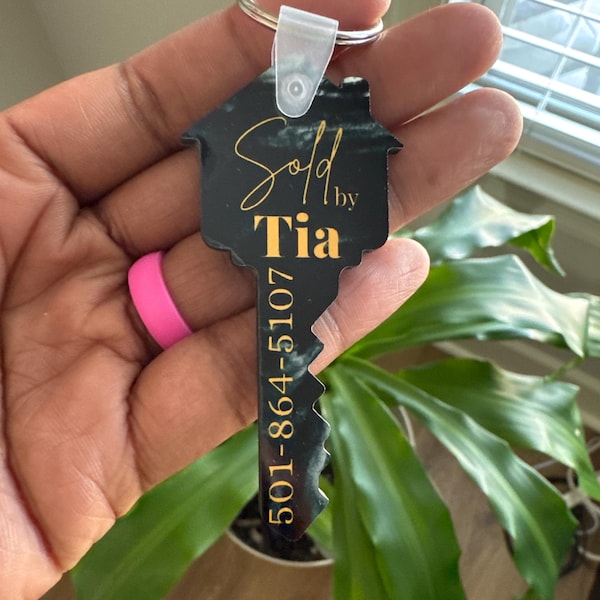 Realtor Closing Gift Keychain, Personalized House Key Keyring, Sold ...