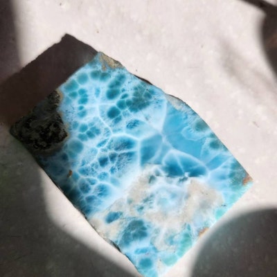496g Super Blue Larimar Stone on Matrix, Rough Raw Mineral Specimen ...