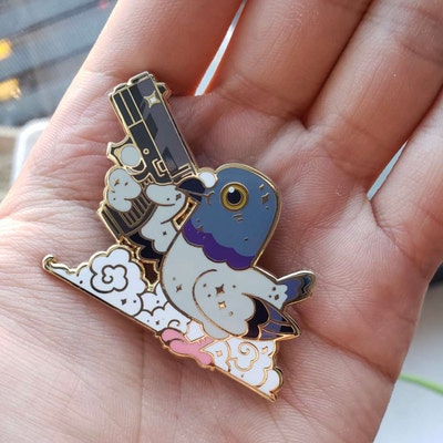 Glow in the Dark Ghostface Pigeon Pin Handmade Hard Enamel Pin Perfect ...