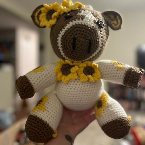 Crochet Sunflower Cow Amigurumi Pattern PDF - Etsy