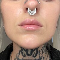 Double Septum Ring Septum Ring Nose Ring Sterling Silver Nose Hoop ...