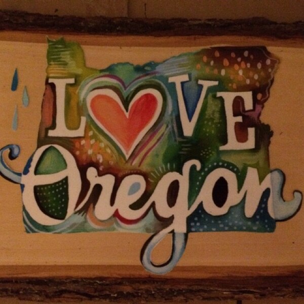 Love Oregon Art Print | Watercolor State Art | Wall Art | Katie Daisy ...