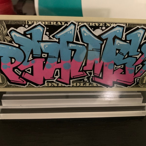 Graffiti Letters on Money, Cash, Dollar Bill. Personalized Custom ...