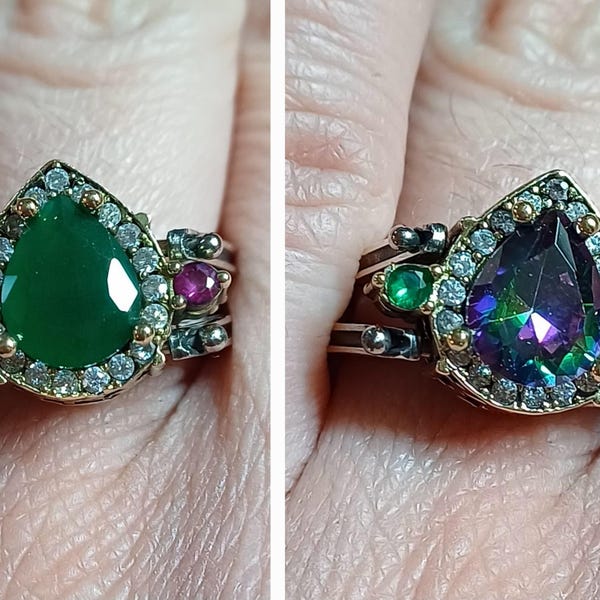 Extraordinary Ring, Reversible Ring Two in a One Ring 925 Sterling ...