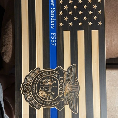 California Highway Patrol Thin Blue Line Subdued American Flag - Etsy