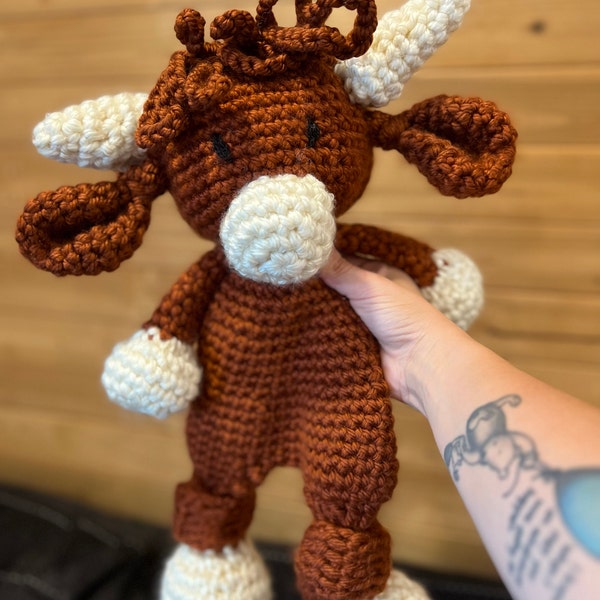 Crochet Snuggler Highland Cow Pattern, Amigurumi Crochet Highland Cow ...