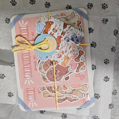 Cream Cockapoo Stickers Cute Dog Stickers Cocker Spaniel Poodle Cartoon ...