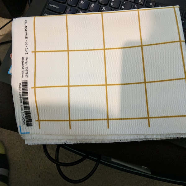 Yellow Grid Fabric - Mustard Grids on White Irregular by Sunny ...