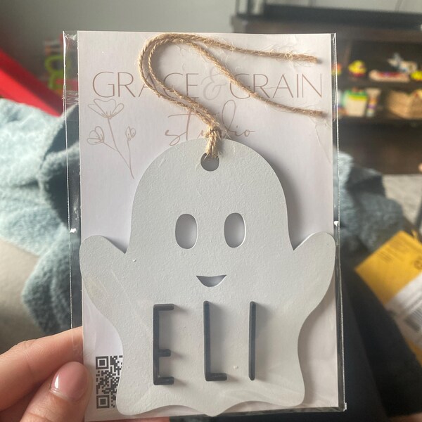 Personalized Halloween Basket Tag: Spooky Ghost Name Tag - Etsy