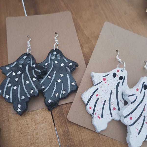 Mini Spooky Ghost in Glass Dome | Clay Ghost | Pumpkins | Halloween ...