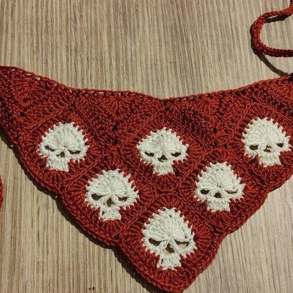 CROCHET PATTERN Skull Granny Square Bandana Crochet Pattern Easy ...