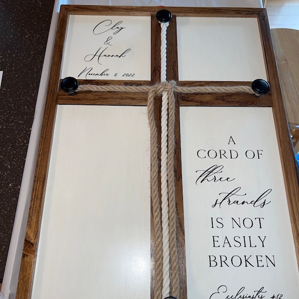 A Cord of Three Strands Unity Ceremony Braided Cord Cross Sign With ...