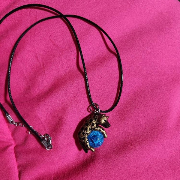 Hyena Necklace With Custom Color Gem - Etsy