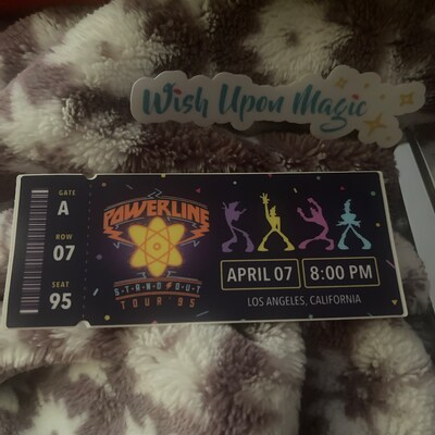 Powerline Concert Ticket Transparent Sticker/ Goofy Max Disney Bujo ...