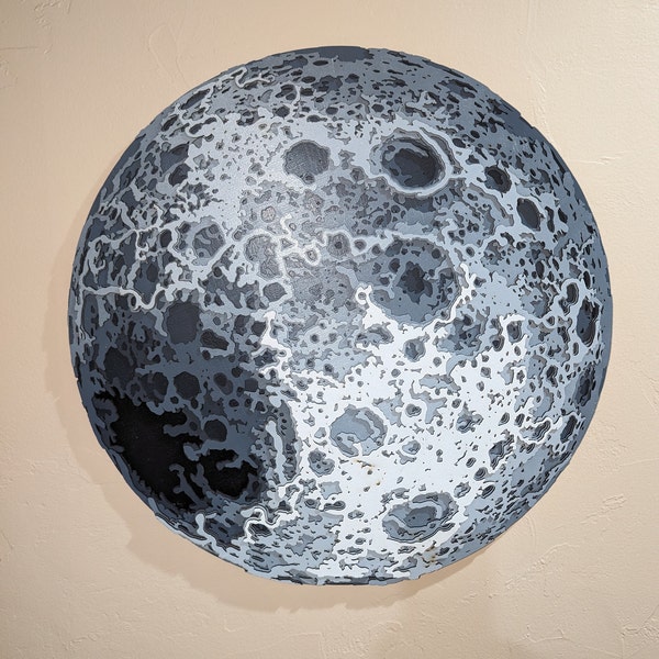7 Layers Multi Layer Full Moon Laser Cut 3D File SVG Detailed Moon ...