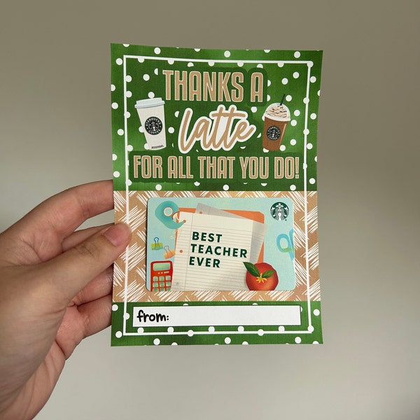 Starbucks Gift Card Teacher Appreciation Gift// Thanks a Latte Gift ...