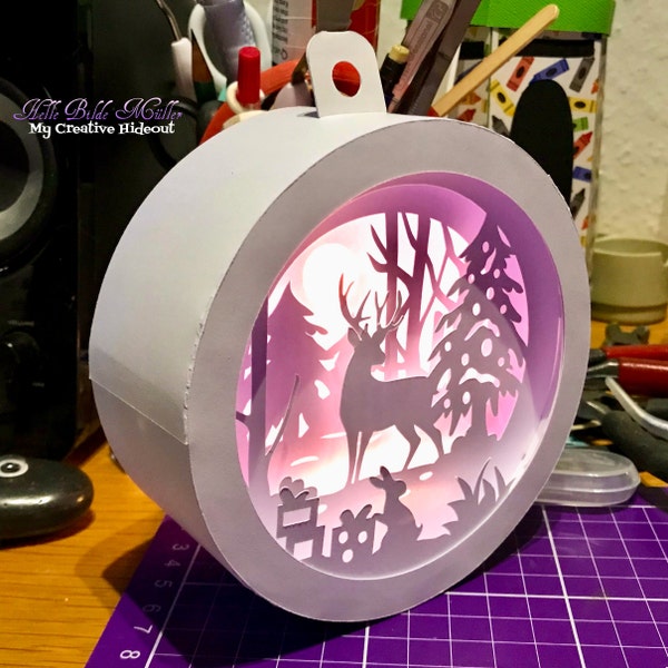 Paper Lantern Shadow Box SVG PDF Template for You DIY Christmas ...