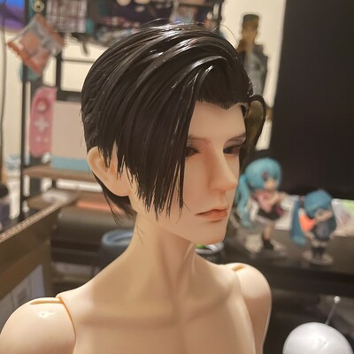 Limited Silvery Black 8-9'' Handmade Bjd Hair Styled Doll Wig for 1/3 ...