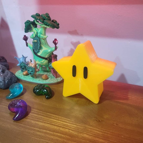 Nintendo Super Star Christmas Star Tree Topper Night Light Mario Bros ...
