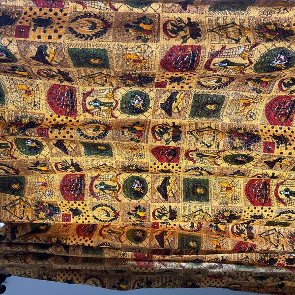 ROSE Embroidered Center Panel Antique Linen! Scalloped Edges 16 X 42 ...