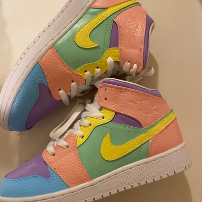 Custom pastel J 1s-pink Purple Blue Green Yellowcheck Sizing Before ...