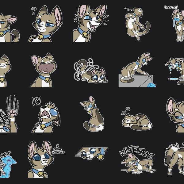 Character OC Digital Art Cat Dog Hyena Base - Etsy