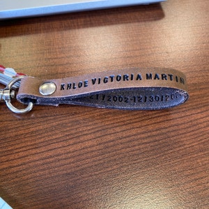 Custom Leather Keychain, Personalized Leather, Coordinates Key Ring ...