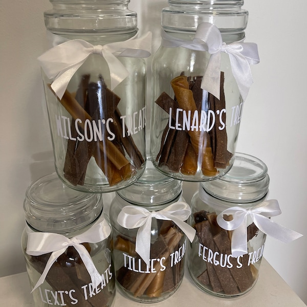 Dog Treat Jar Labels Personalised Pet Treat Jar Labels Dog Treats Pet ...